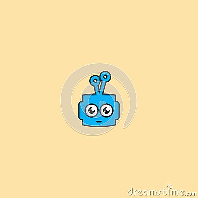 Blue Robot Logo Design. Symbol Dan Icon Vector Template | CartoonDealer ...
