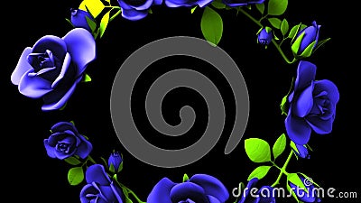 Blue Roses Frame on Black Text Space Stock Video - Video of adult ...