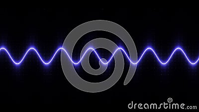 Blue Sine Wave Energy Wave Frequency Digital Dot Matrix Display Loop ...