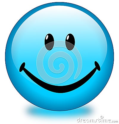 Blue Smiley Face Button Royalty Free Stock Photos - Image: 15880828