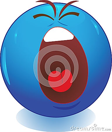 Blue Smiley Face Screaming Royalty Free Stock Photography - Image: 31923497