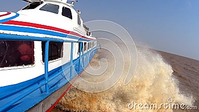 Blue Speed Boat Splash Water Stock Footage - Video of boat, cambodia ...