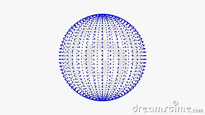 Blue Sphere of Spinning Points, Particles. Loop Animation. Stock ...