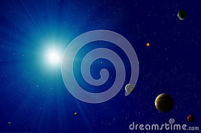 Blue Star Solar System Royalty-Free Stock Photography | CartoonDealer ...