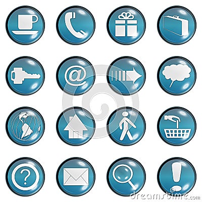 Blue Teal Glass Website Button Stock Image - Image: 559261