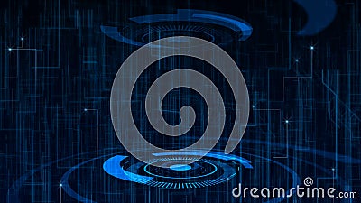 Blue Techno Background. Seamless Abstract Cycle Image. Stock Footage ...