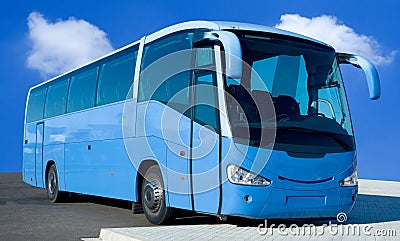 Blue Tour Bus Stock Photography | CartoonDealer.com #7827098