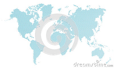 Blue Vector World Map Lines Silhouette On White Backgroun ...