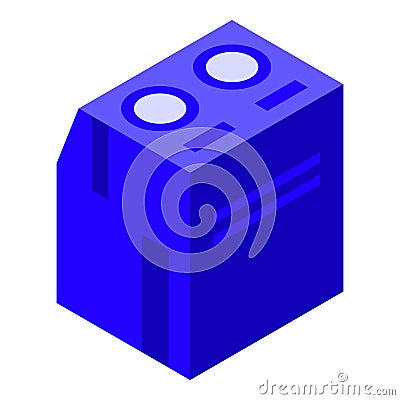 Blue Voltage Regulator Icon, Isometric Style Cartoon Vector ...