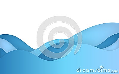 Blue Water Wave Vector Background Flows Along The Lines Gradation Dark ...