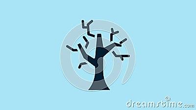 Blue Withered Tree Icon Isolated on Blue Background. Bare Tree. Dead ...