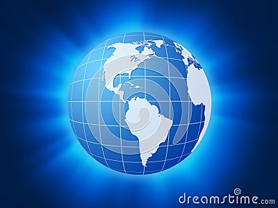 Blue World Globe Background 3 Stock Images - Image: 5843704