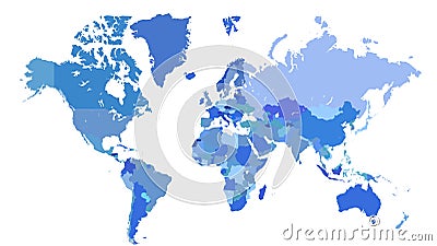 Blue World Map Stock Vector - Image: 56782811