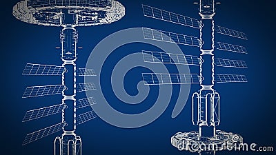 Blueprint Animated, Abstract Technical Drawing Moves Vertically ...