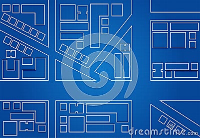Blueprint Of City Map Stock Vector - Image: 46604185