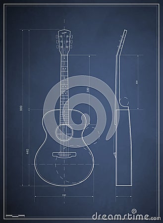 Blueprint Six-acoustic Guitar Stock Image - Image: 21420621
