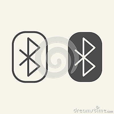 Bluetooth Line And Glyph Icon. Connection Vector Illustration Isolated ...