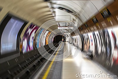 Blurred London Underground Tube Platform Editorial Photo ...
