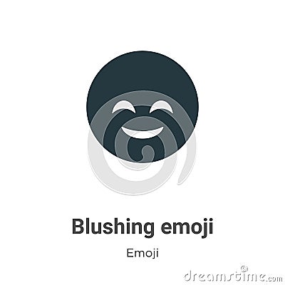 Blushing Emoji Vector Icon On White Background. Flat Vector Blushing ...