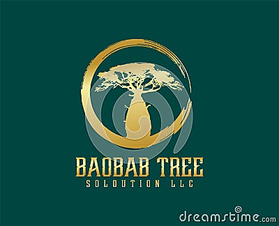Boab Or Baobab Tree Set Vector Trees Silhouette Logo Concept Royalty ...