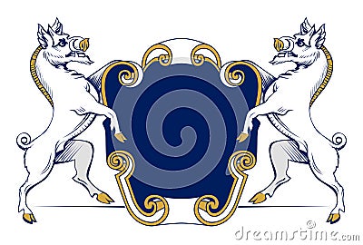 Boar Heraldic Emblem Stock Photography - Image: 18937362