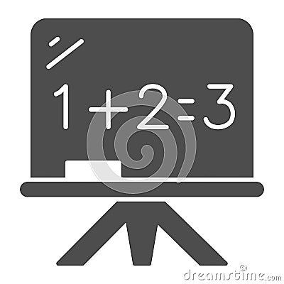 Board With Math Example Solid Icon, School Concept, Blackboard Sign On ...