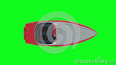 Boat Animation on Green Screen. Motor Boat Sailing Over Waves, 4K Stock ...