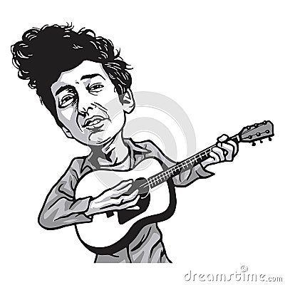 Bob Dylan Vector Pop Art Portrait Editorial Stock Photo - Illustration ...
