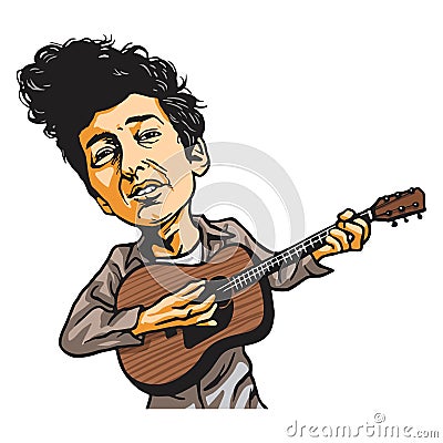 Bob Dylan Cartoon Vector Illustration | CartoonDealer.com #83397062