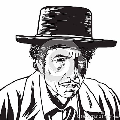 Bob Dylan Vector Pop Art Portrait Editorial Stock Photo - Illustration ...