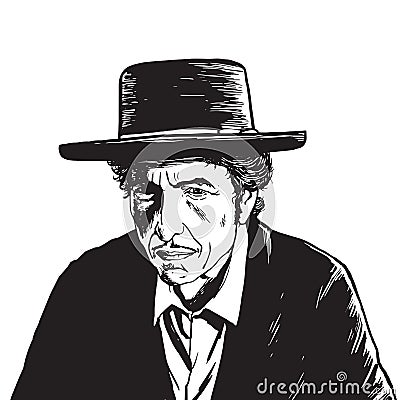 Bob Dylan Vector Pop Art Portrait Editorial Stock Photo - Illustration ...