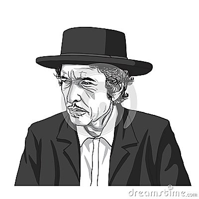 Bob Dylan Vector Pop Art Portrait Editorial Stock Photo - Illustration ...
