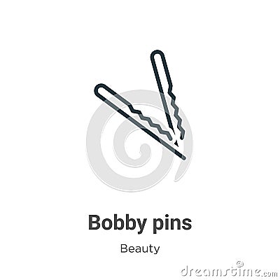 Bobby Pins Vector Icon On White Background. Flat Vector Bobby Pins Icon ...