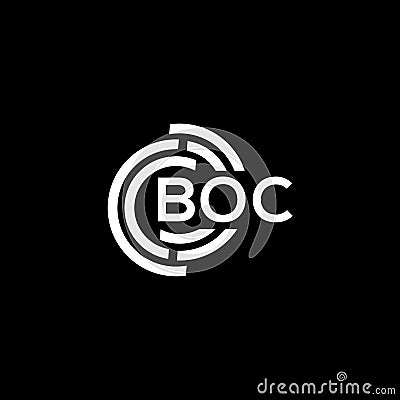 BOC Letter Logo Design On Black Background. BOC Creative Initials ...