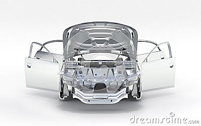 Body Car Front View On White Background 3d Royalty-Free Stock Photo ...