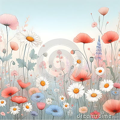 Bohemian Flower Field Royalty-Free Stock Photo | CartoonDealer.com ...