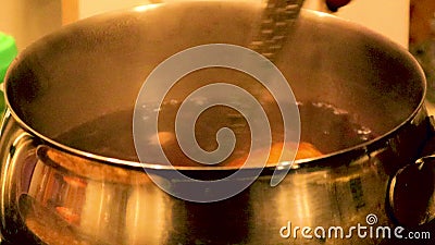 Boiling Wine and Fruits, Mulled Wine Cooking Stock Video - Video of ...