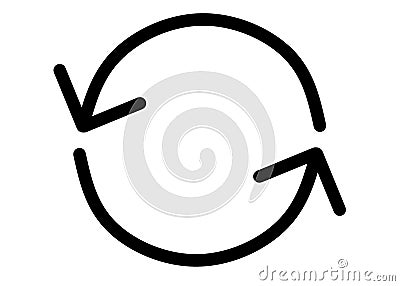 A Bold Black Pair Of Looping Arrows Symbol Sign White Backdrop Royalty ...