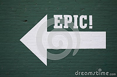Bold, Green Epic Sign With Arrow. Stock Image | CartoonDealer.com #91038517