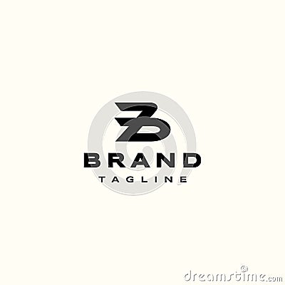 Bold Sporty Initial 7 An B Logo Design Cartoon Vector | CartoonDealer ...