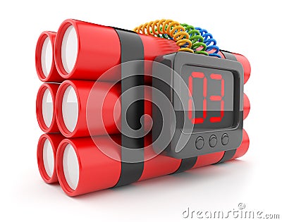 Bomb With Timer 3D. Countdown. Icon On White Stock Photography - Image ...
