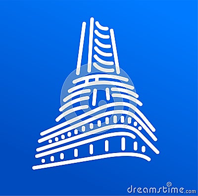 Bombay Stock Exchange Tower Illustration Icon. BSE Building Icon ...