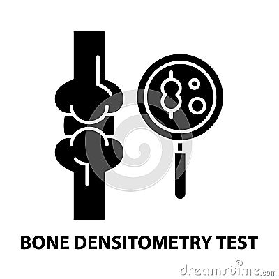 Bone Densitometry Test Icon, Black Vector Sign With Editable Strokes ...