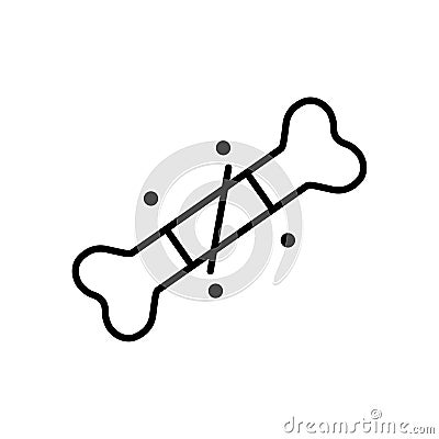 Bone Fracture Icon On White Background. Outline Bone Icon. Vector ...