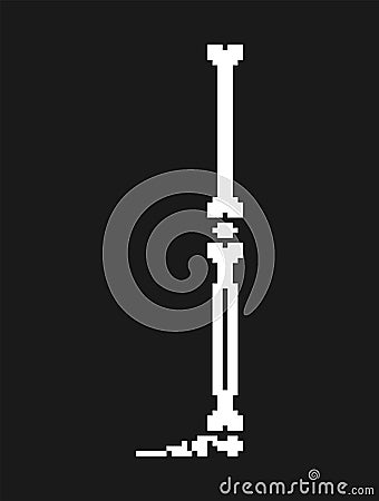 Bone Leg Pixel Art. Bones Anatomy 8 Bit. Pixelate Human Skeleton Vector ...