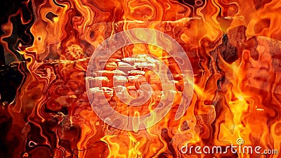 Bonfire with Intense Fire Flames Stock Footage - Video of cooking ...