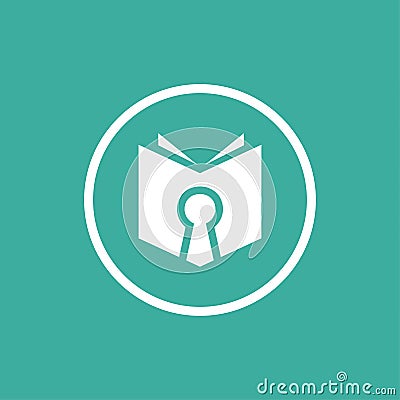 Book With Keyhole Logo Desgin, Book Lock Icon Design Vector ...