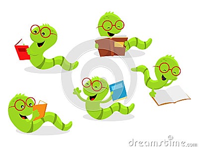 Book Worm Stock Vector - Image: 53661231