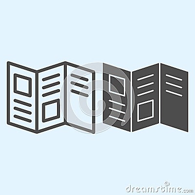 Booklet Line And Solid Icon. Catalogue, Brochure Folded Paper ...