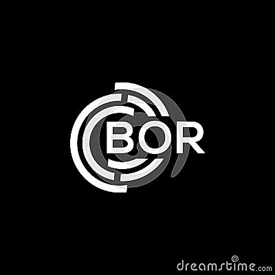 BOR Letter Logo Design On Black Background. BOR Creative Initials ...